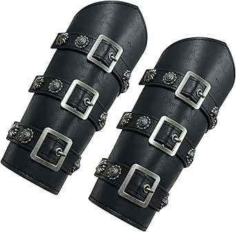 Amazon.com: Medieval Arm Guards Buckle Leather Armour Retro Wrist ...
