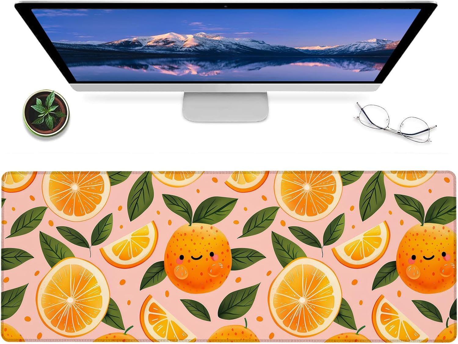 Amazon.com: ainori Smiling Orange Gaming Mouse Pad – 12x31.5in Non-Slip ...