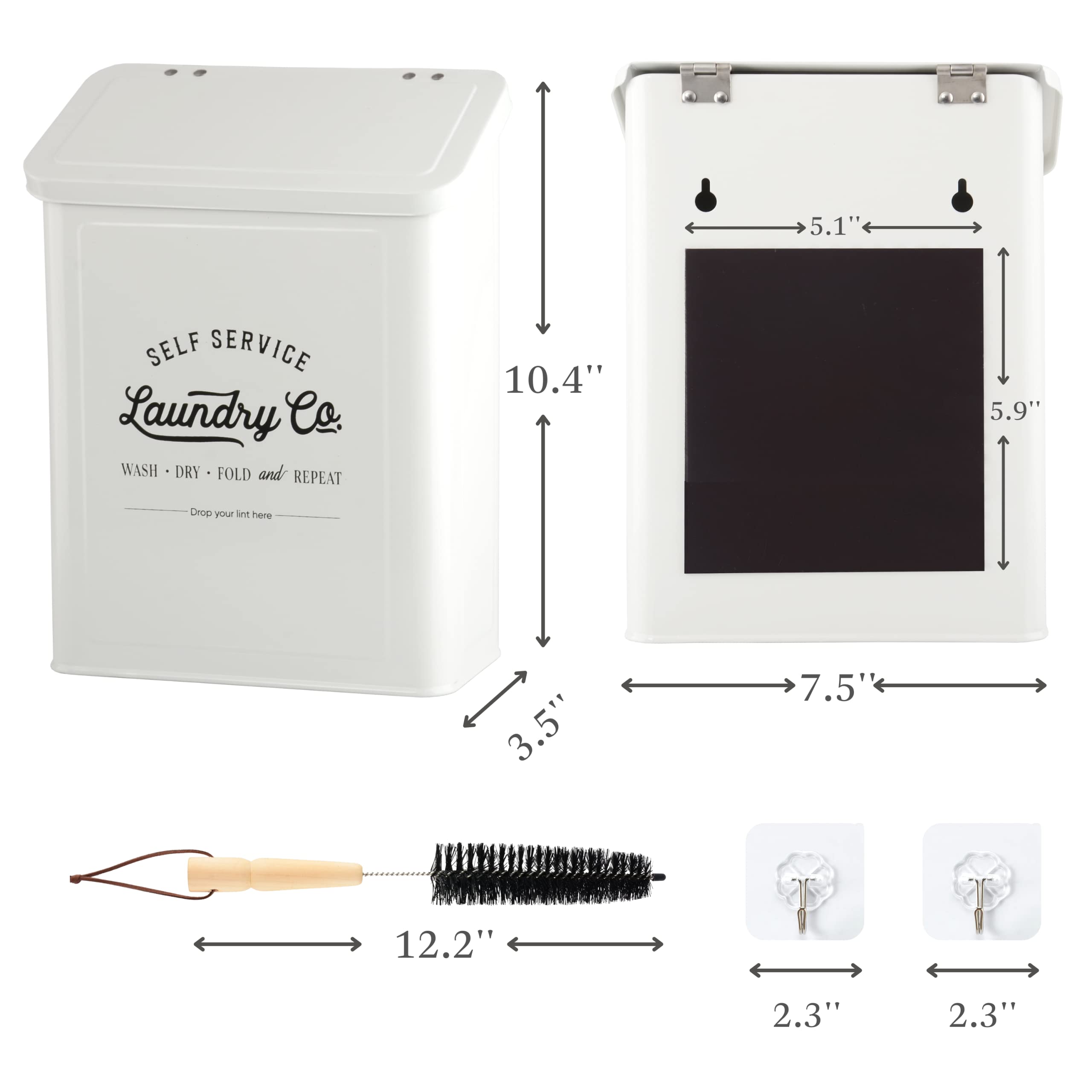Snapklik.com : MONJITA Magnetic Lint Bin For Laundry Room, Metal Trash Can