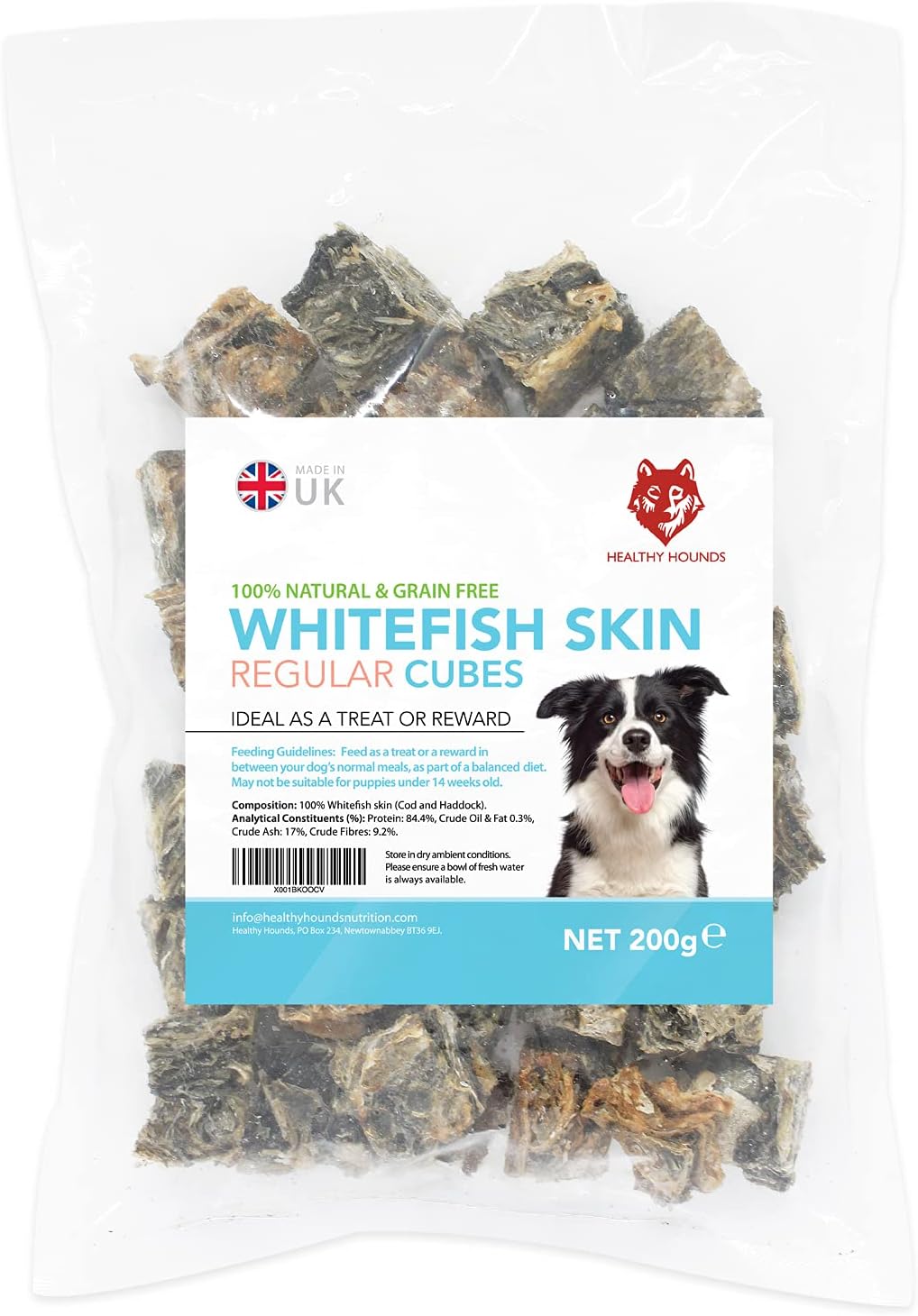 Healthy Hounds Fish Skin Dog Treats - 200g - Natural Grain Free Cod ...