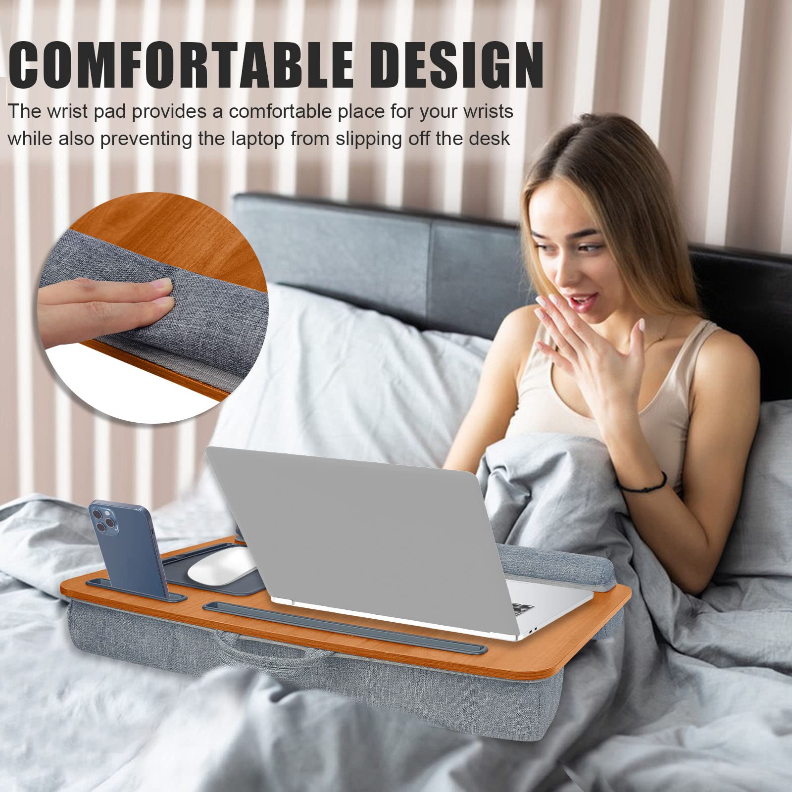 Snapklik.com : Lap Desk, Built In Mouse Pad, Wrist Pad, Multifunctional ...