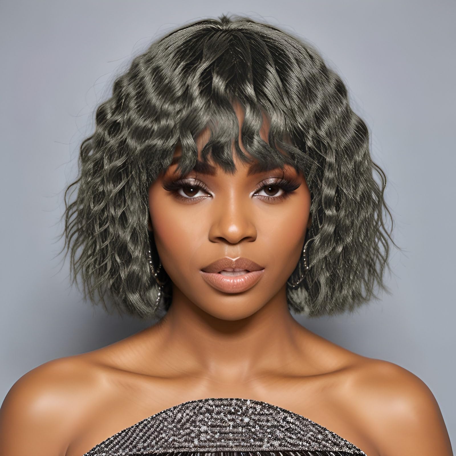 Amazon.com: Short Gray Pixie Cut Wigs for Black Women, Salt And Pepper ...