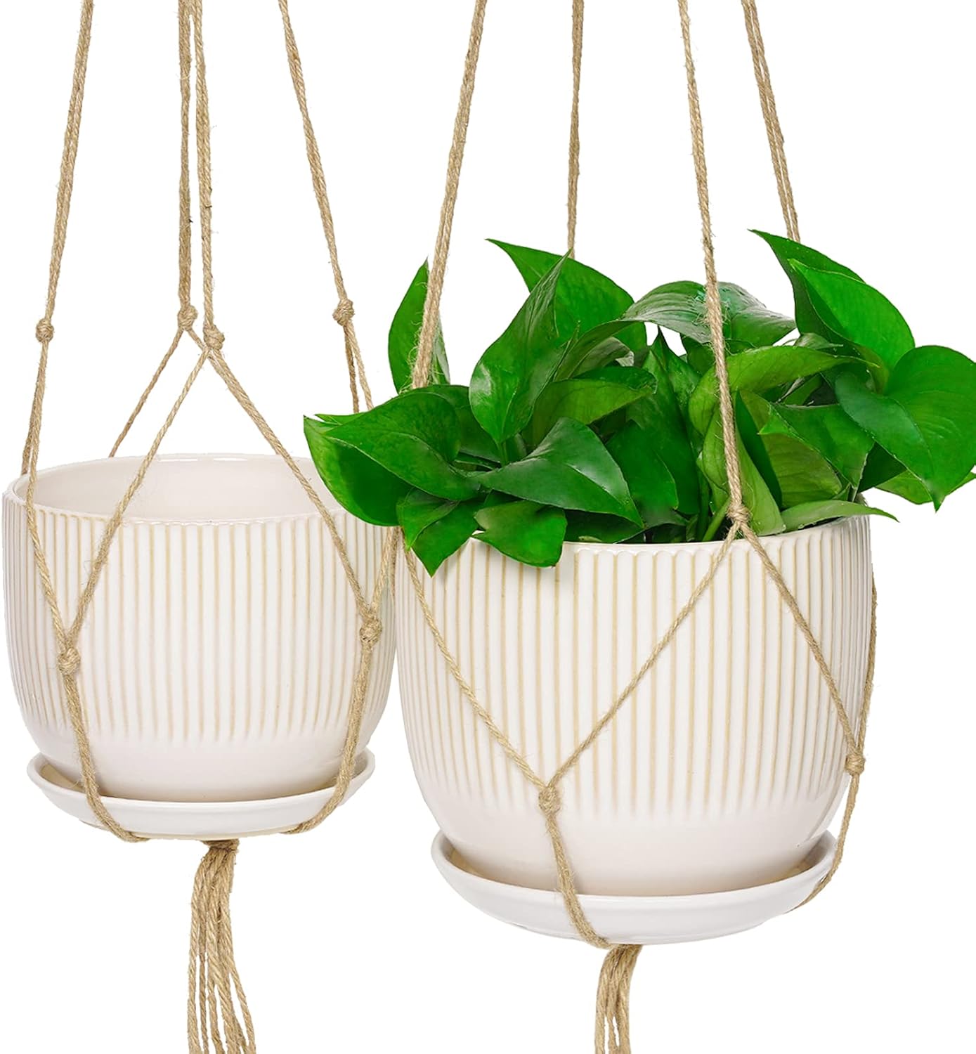 Amazon.com: Fengson Ceramic Hanging Planters for Indoor Outdoor Plants ...