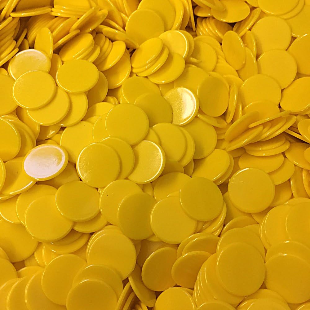 The Dice Place Plastic Counters - 22mm diameter x 100 (Yellow) : Amazon ...