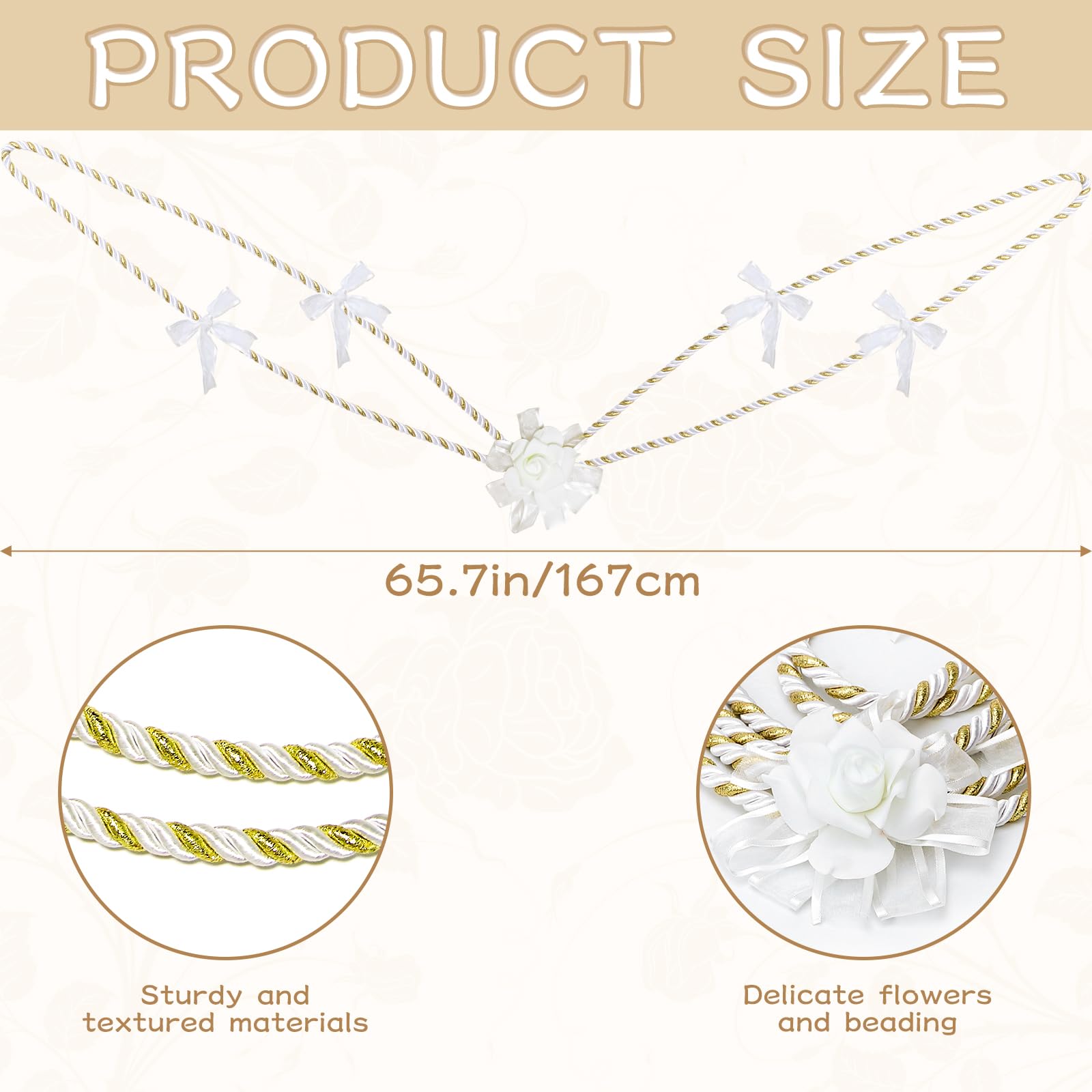 Lazo De Boda Traditional Wedding Lasso Cord - White & Gold Ceremony ...