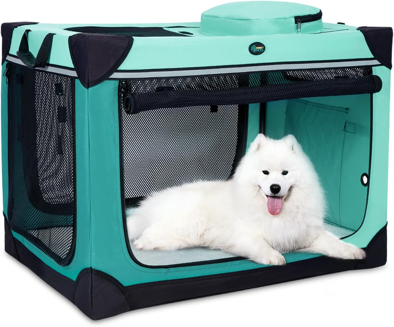 Ownpets Collapsible Dog Crate, 91.5CM Portable Travel Dog Crate for ...