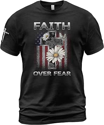 Amazon.com: Faith Over Fear Shirt Men, Religious Shirts, Jesus Shirt ...
