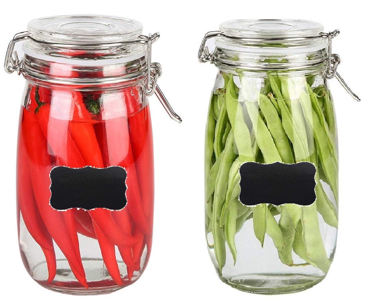 Ash & Roh® - Black Label Stickers Glass Jars with Airtight Lid and Leak ...