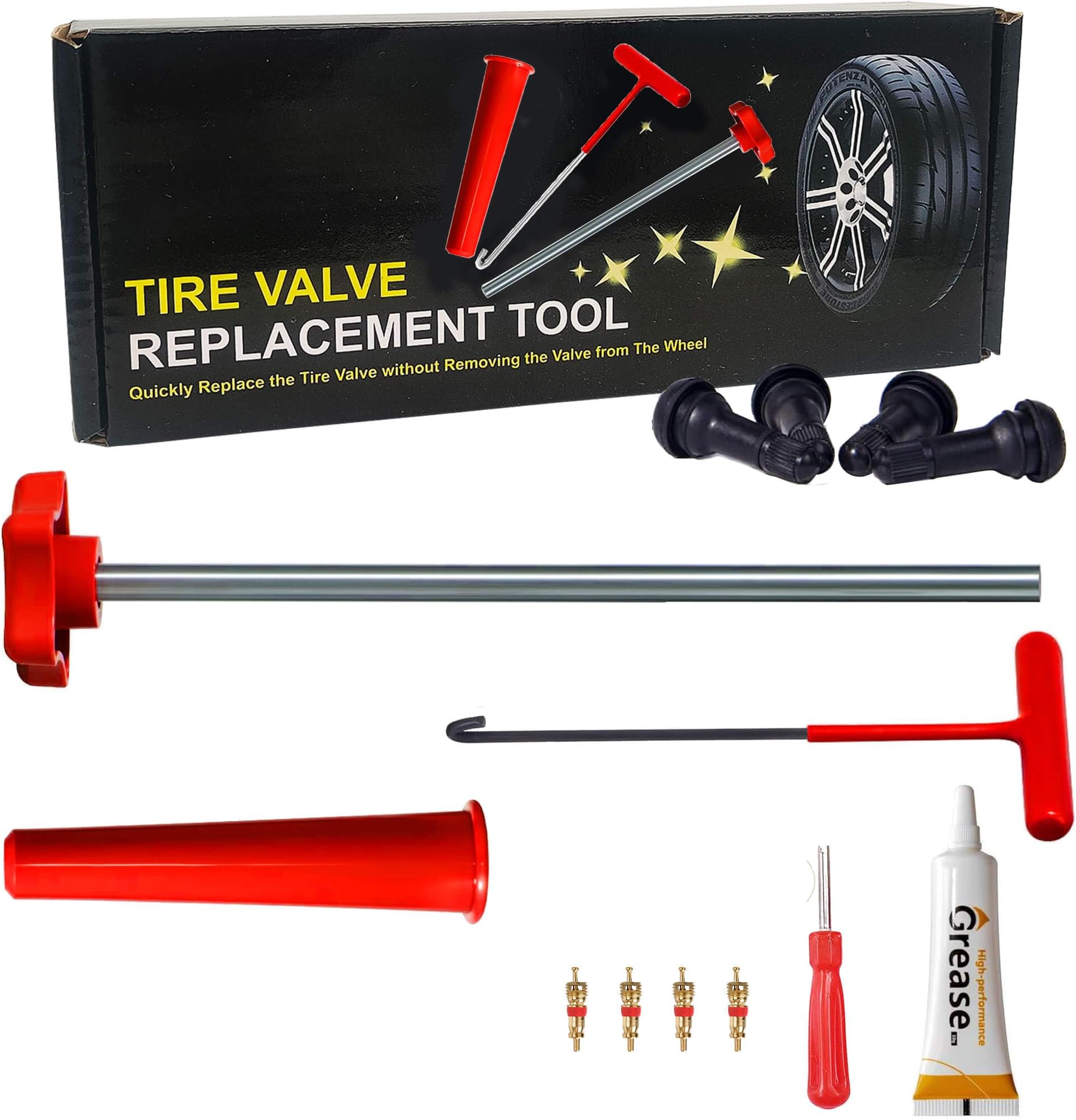 Amazon.com: LOGOL Tire Valve Stem Quick Replacement Tool Kit（51025 ...