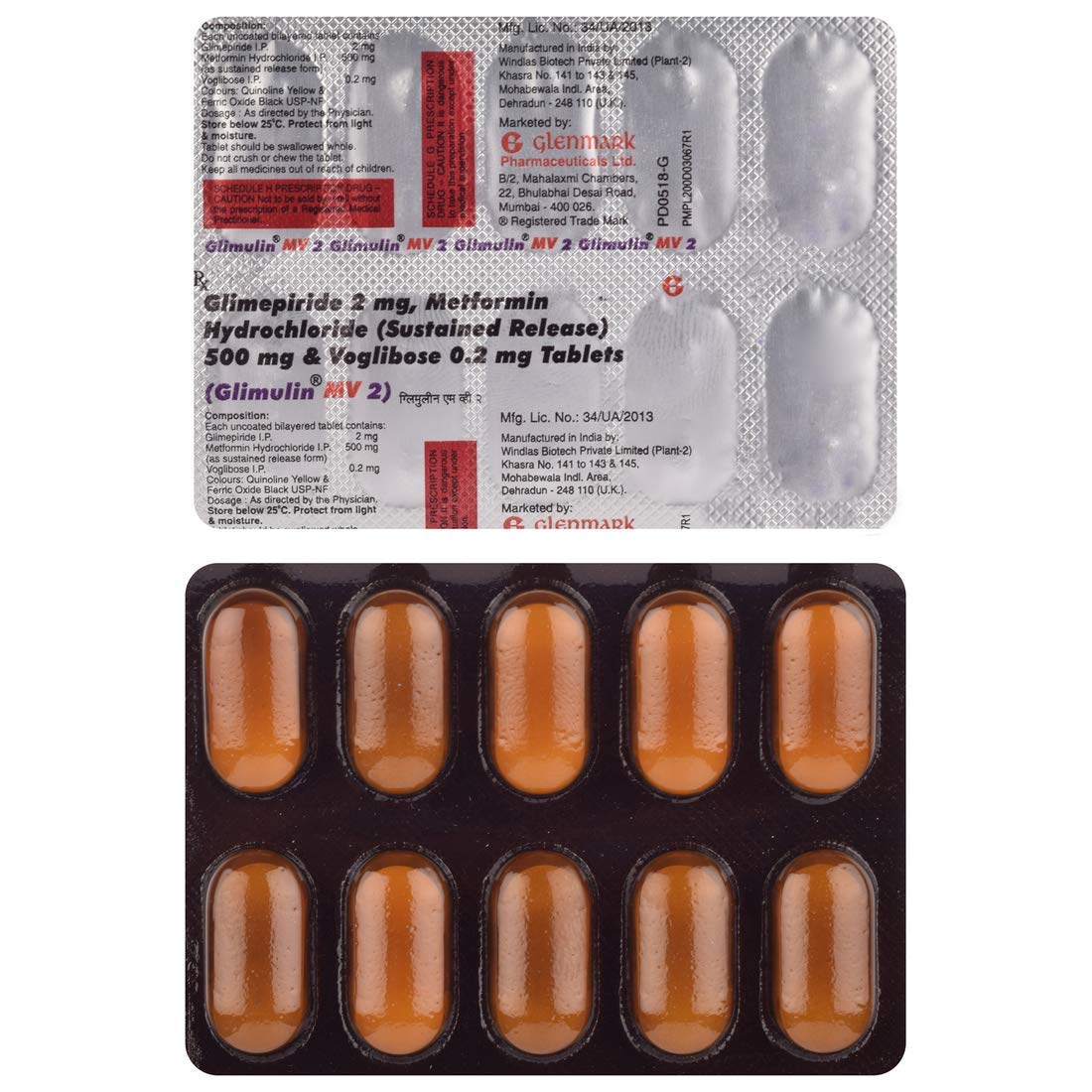 Glimulin MV 2 - Strip of 10 Tablets : Amazon.in: Health & Personal Care