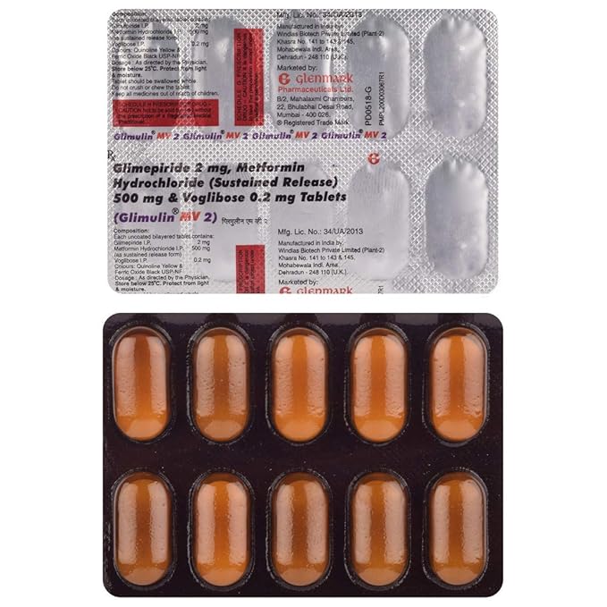 Glimulin MV 2 - Strip of 10 Tablets : Amazon.in: Health & Personal Care