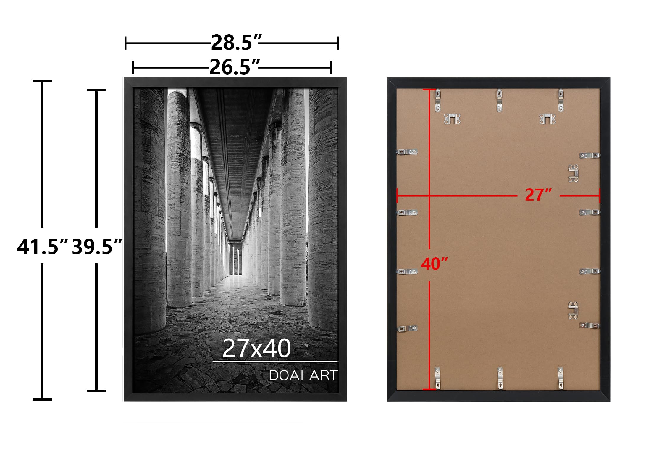 How Big Is 27x40 Poster SnapeZo Movie Poster Frame 27x40 Inches, Black