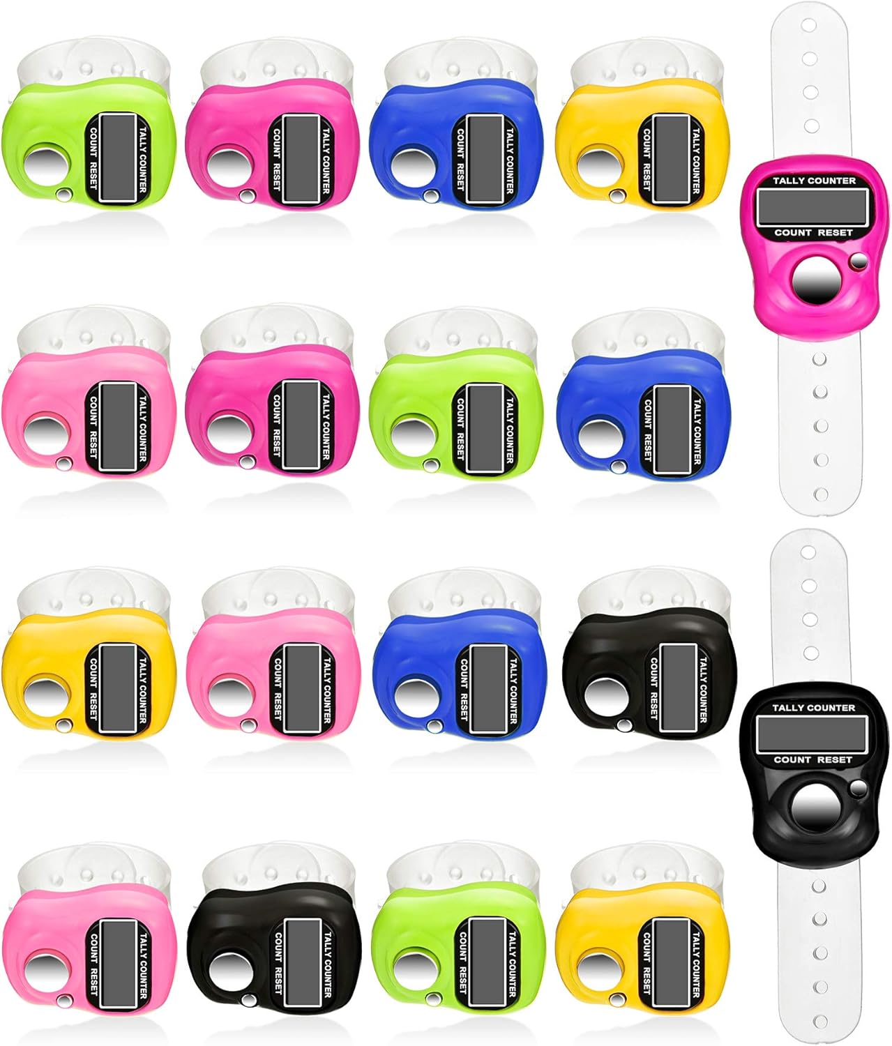 Tatuo 18 Pieces Hand Tally Counter 5 Digital Finger Counter Clickers ...