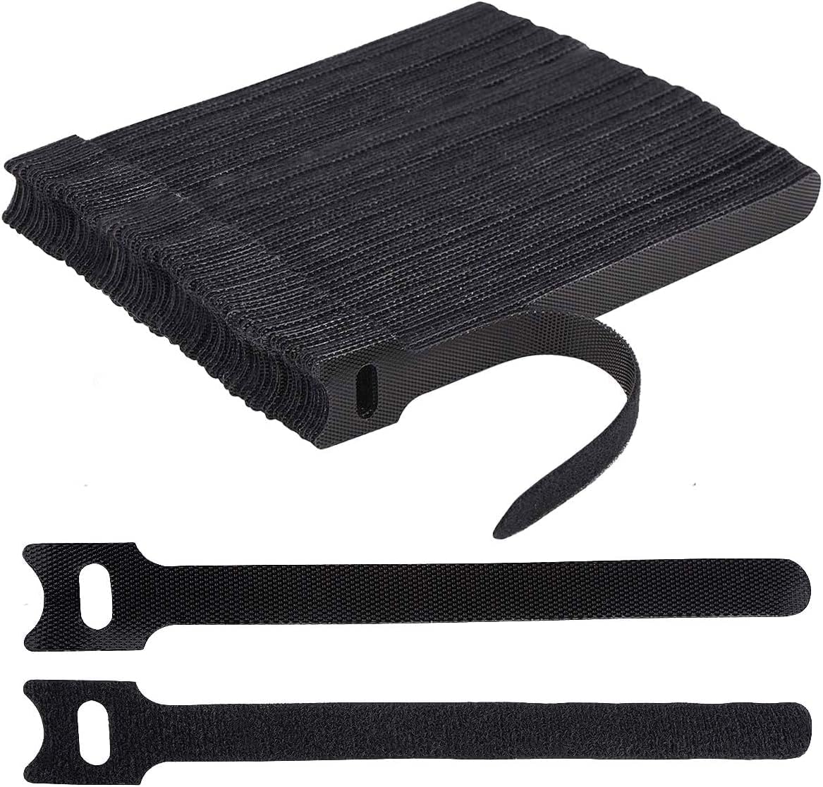 Amazon.com: Reusable Cable Ties Black 100PCS Cable Management Cord ...