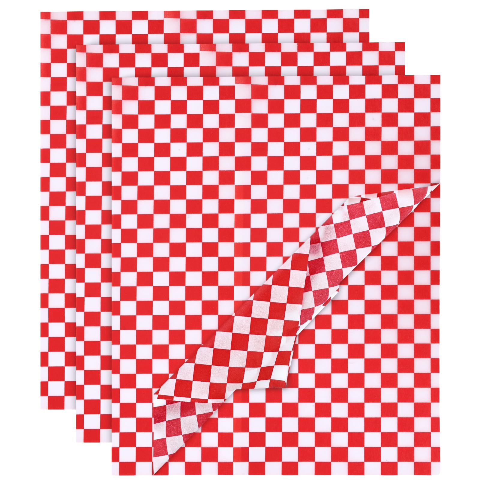 Amazon.com: HEYPLACE 100 Sheets Red and White Checkered Tissue Paper ...