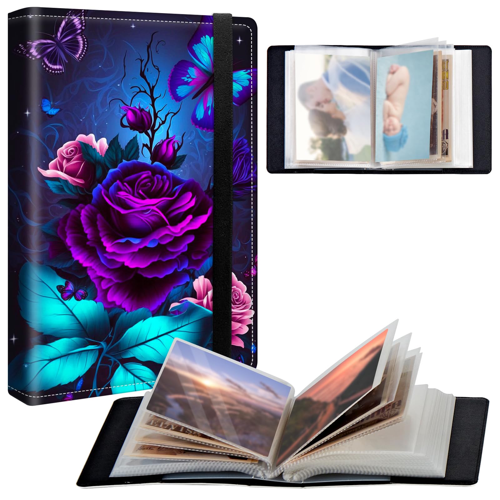 Amazon.com: BPQOJB Small Photo Album 4x6 inch 120 Pockets Photos Pu ...