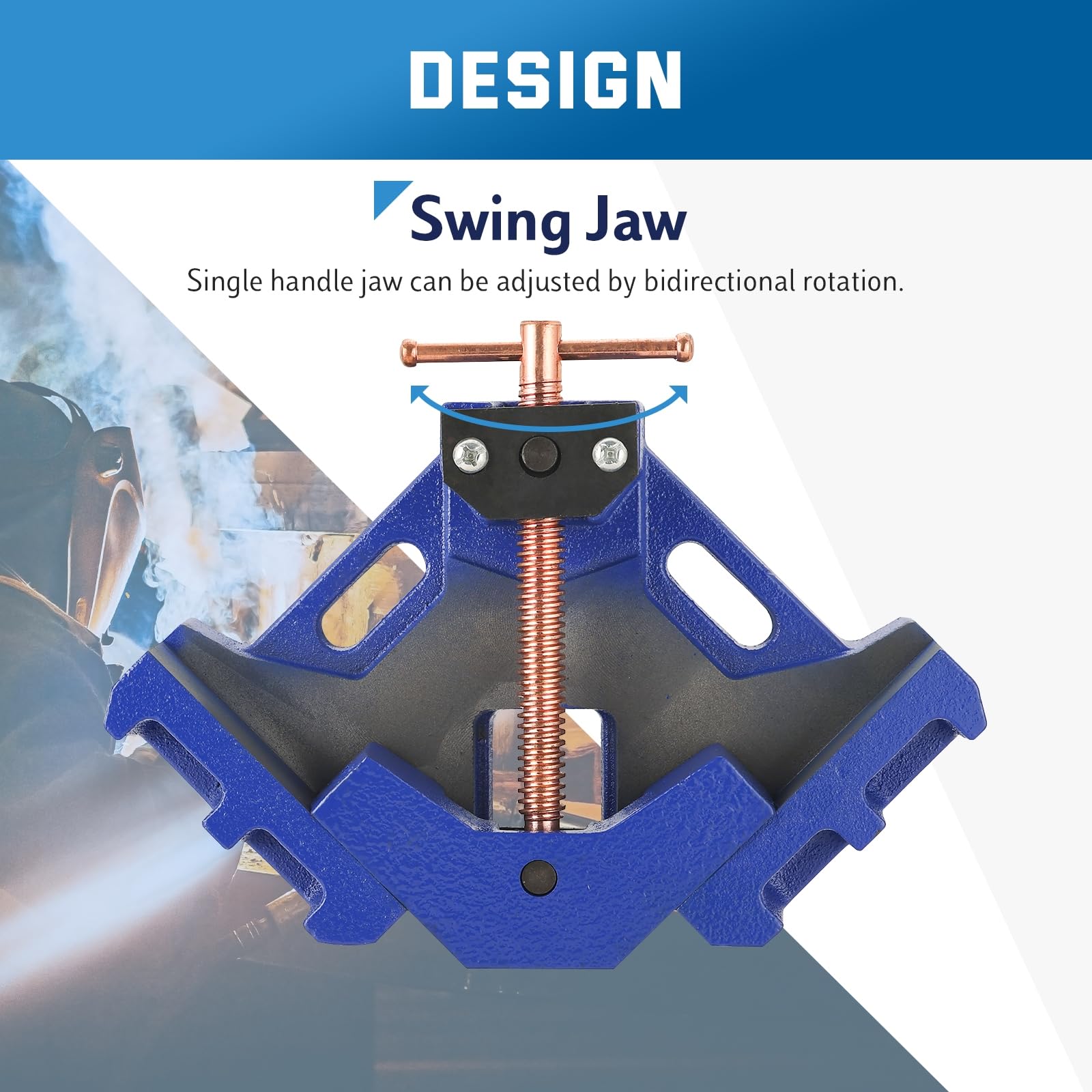 Snapklik.com : Cast Iron Heavy Duty Two Axis 90 Deg Welding Clamp Right ...