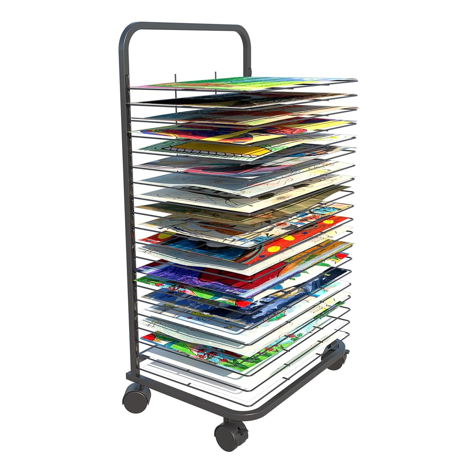Amazon.com: Paint Drying Rack Art Drying Rack 20 Shelves Metal Art Work ...