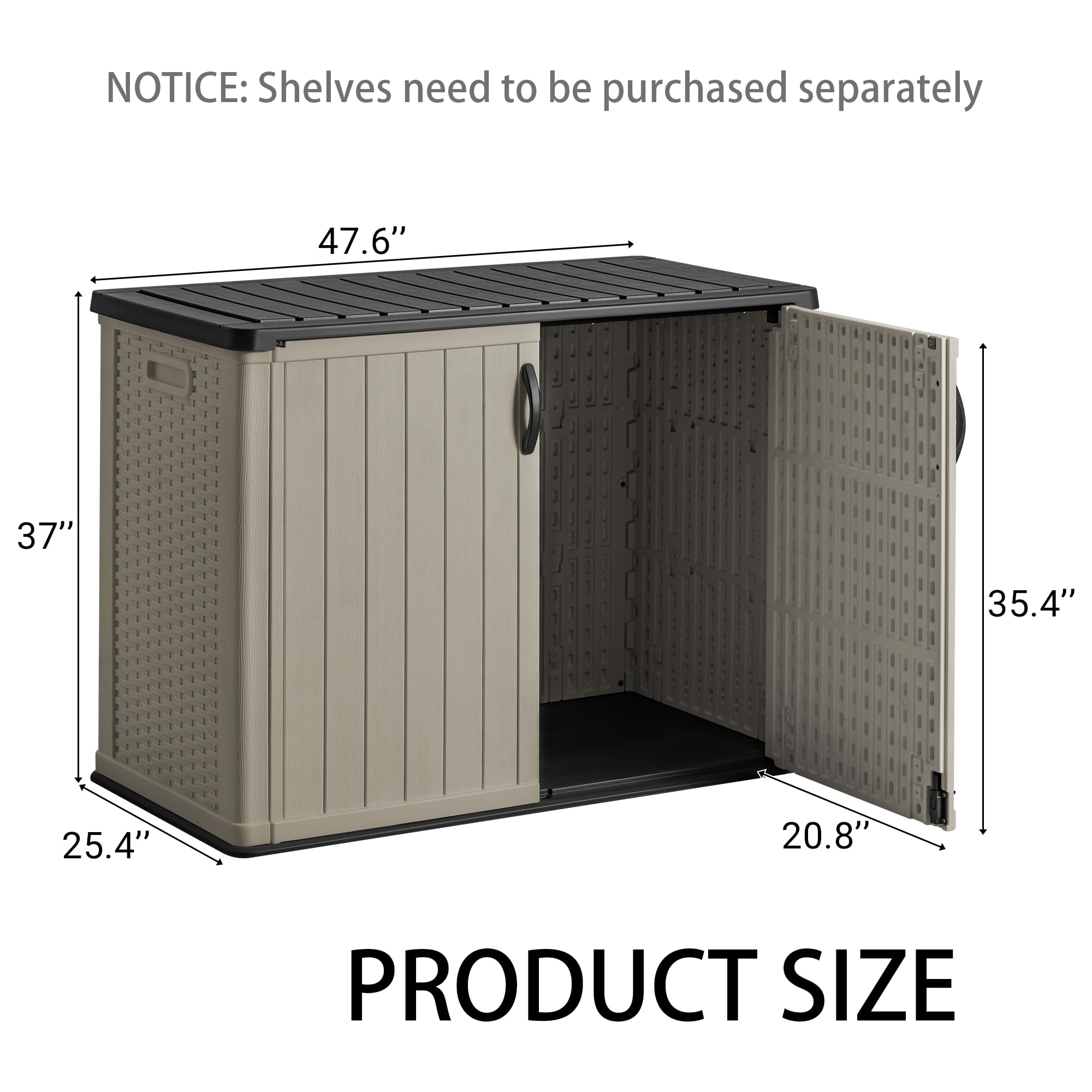 Snapklik.com : Outdoor Storage Deck Box Cabinet 150 Gallon, Horizontal ...