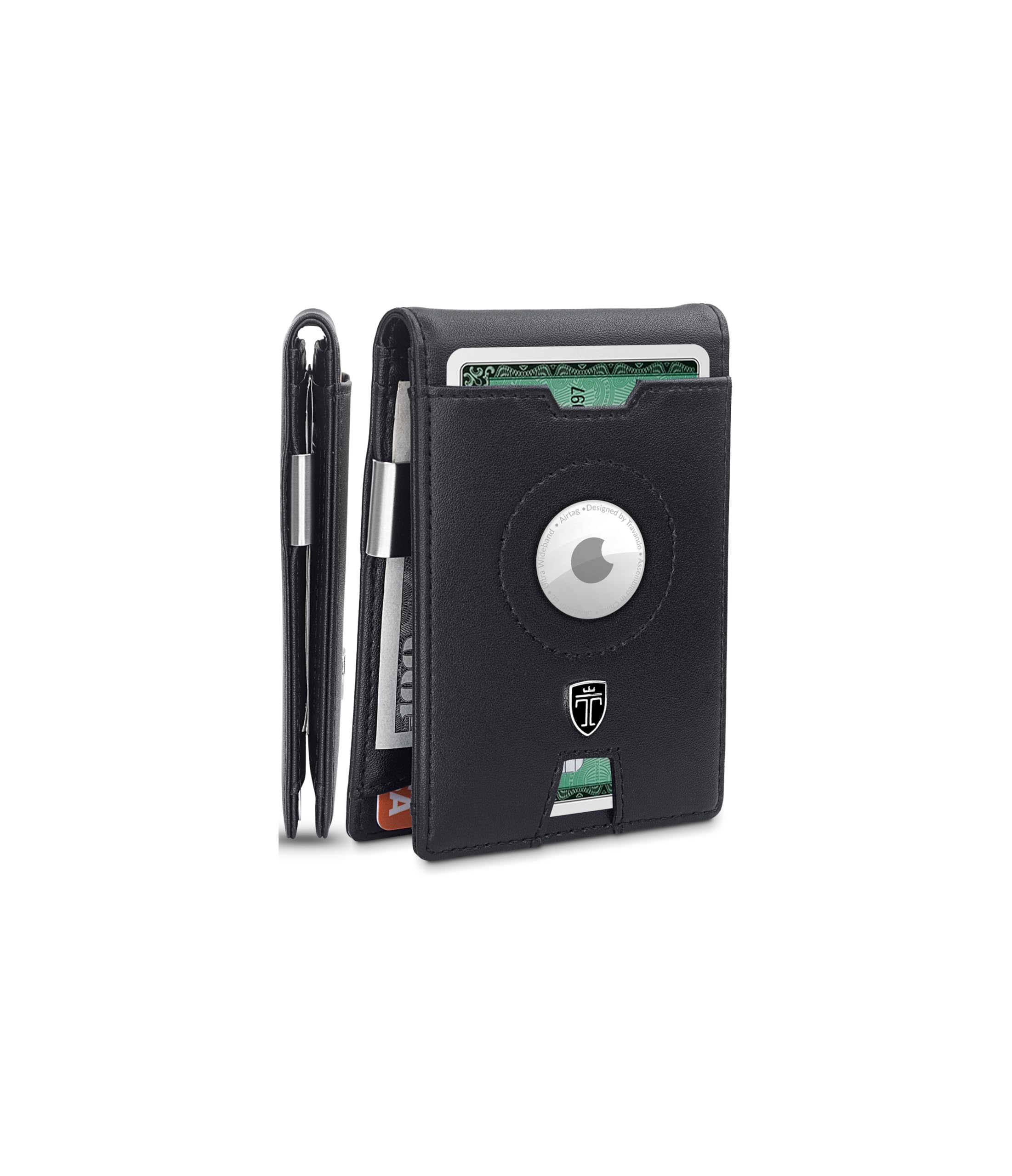 Amazon.com: TRAVANDO AirTag* Wallet Mens Wallet with Money Clip Air Tag ...