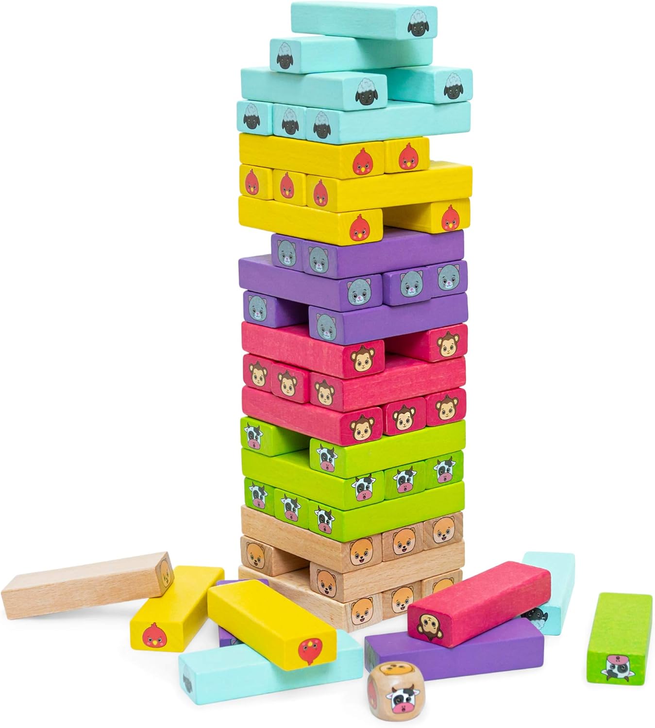 Amazon.com: Bimi Boo Board Game for Kids 3 and Up, Wooden Stacking ...