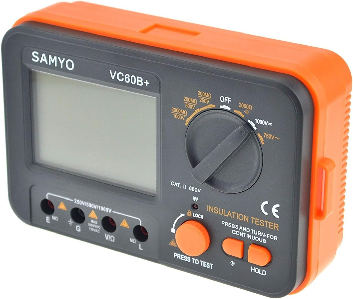 VC60B+ Digital Insulation Resistance Tester DCV ACV Meter Megohmmeter ...