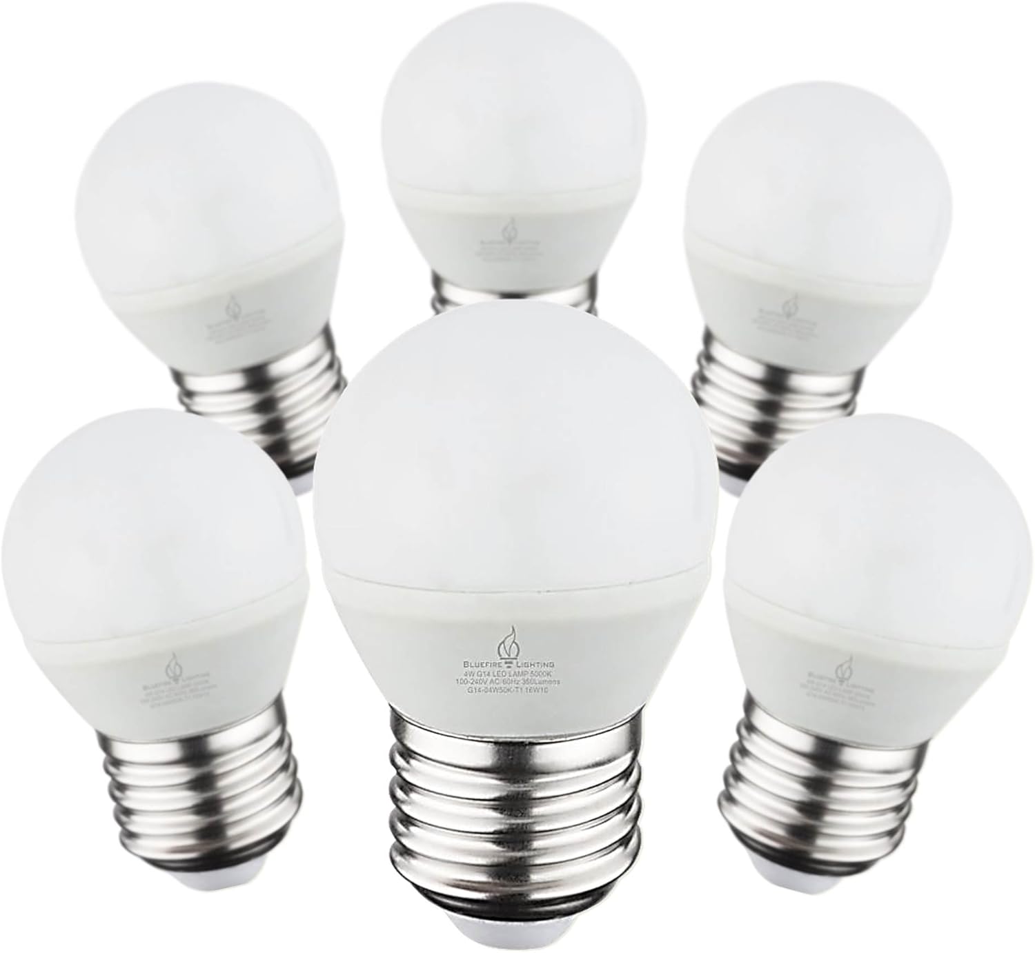 BLUEFIRE 4W G14 LED Bulbs, Natural Daylight LED/ 5000K, 360 Lumens, Non ...