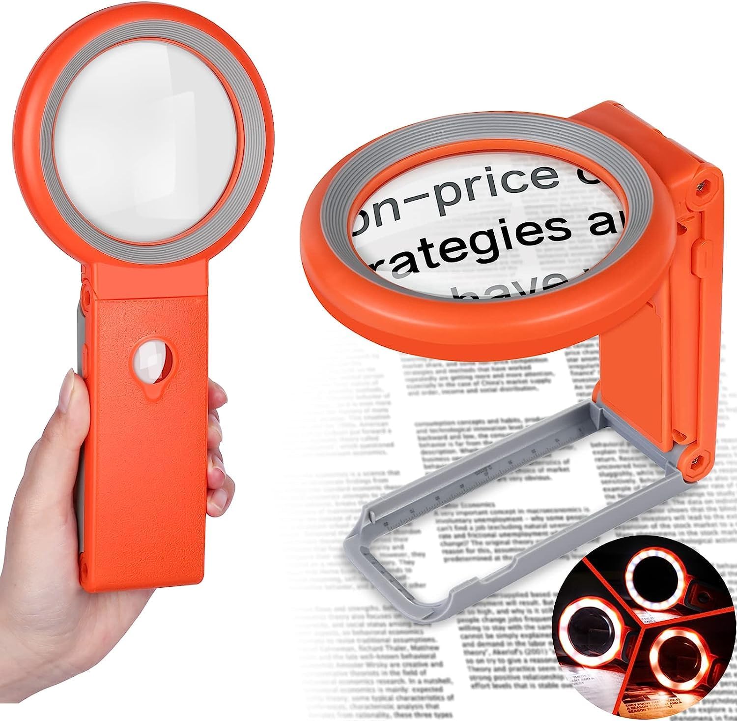 Amazon.com: 30X 40X Magnifying Glass with Light and Stand, Large ...