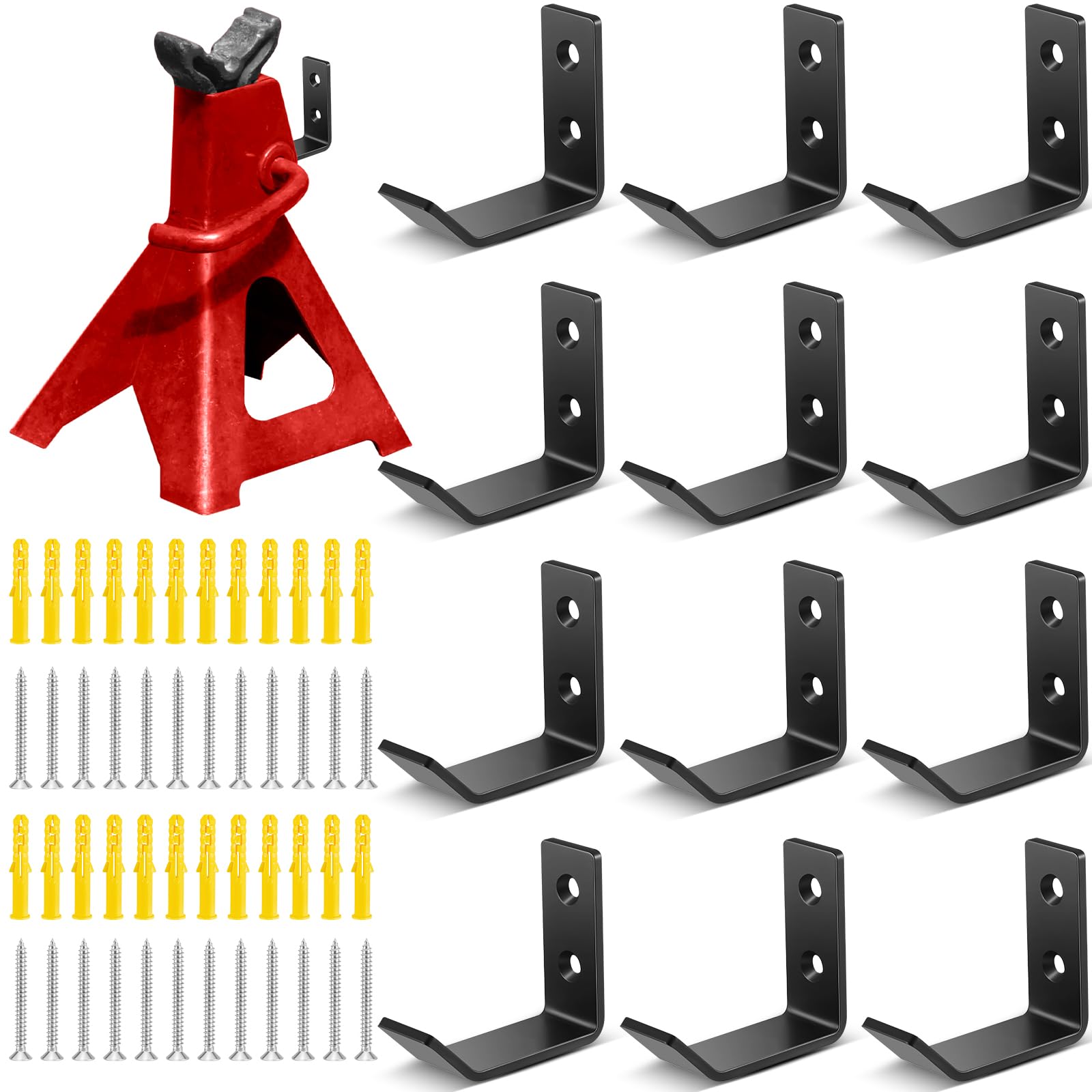 Snapklik.com : Blulu 12 Pcs Jack Stand Wall Mount Organizer Brackets ...