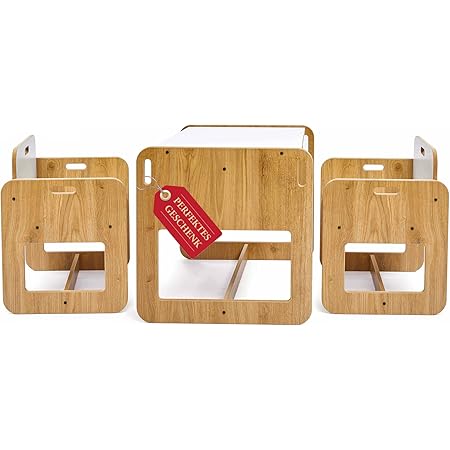 KiddyMoon Kindertisch Mit Stuhl Sitzgruppe Kindermöbel Tisch Stuhl Bank ...