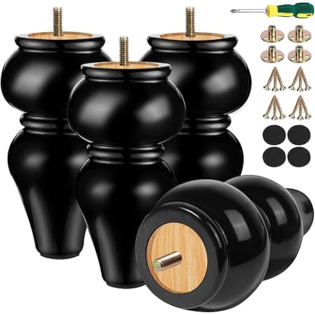 Amazon.com: Wood Furniture Legs 6 inch - Sofa Legs Set of 4 Replacement ...