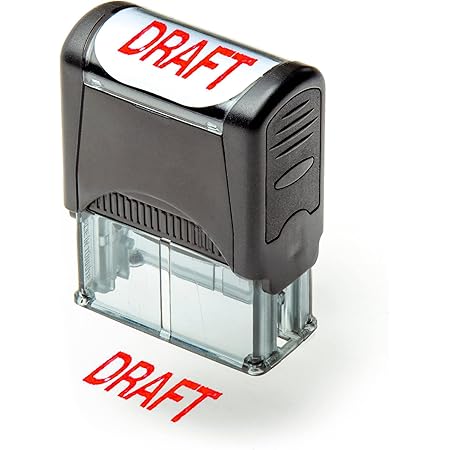 Amazon.com : Draft Self Inking Rubber Stamp - Red Ink : Business Stamps ...