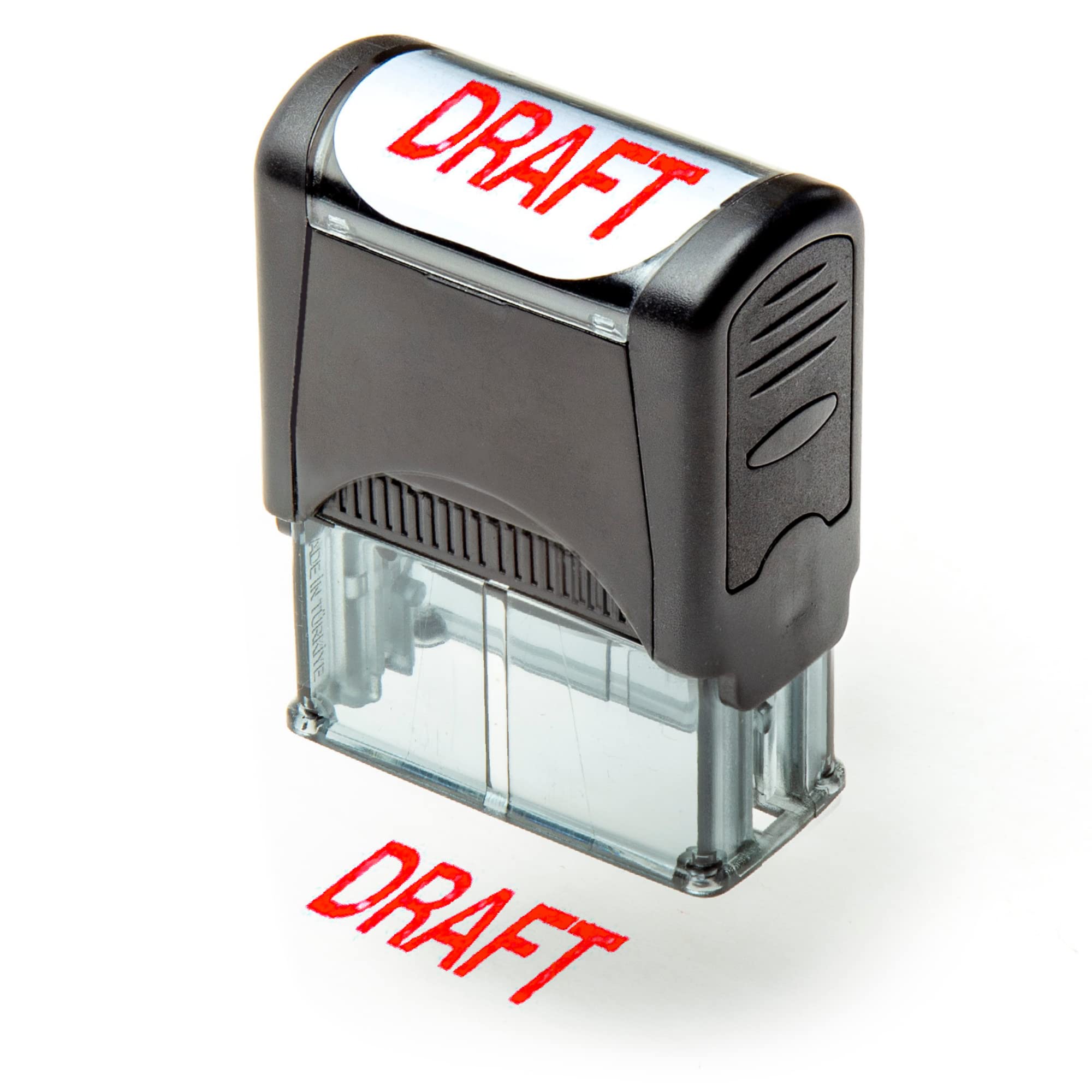 Self Inking Rubber Stamp, Refillable Red Ink Preinstalled - 1.4" x 0.51 ...
