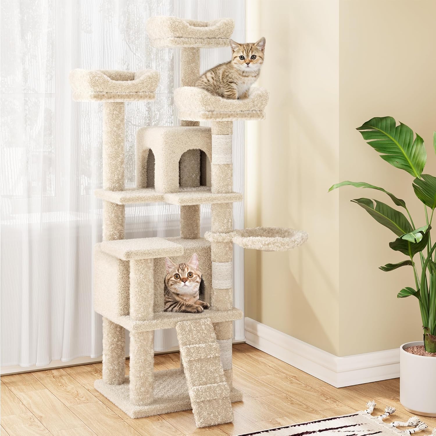 Snapklik.com : Cat Tree, Tall Cat Tower Condo For Indoor Large Cats ...