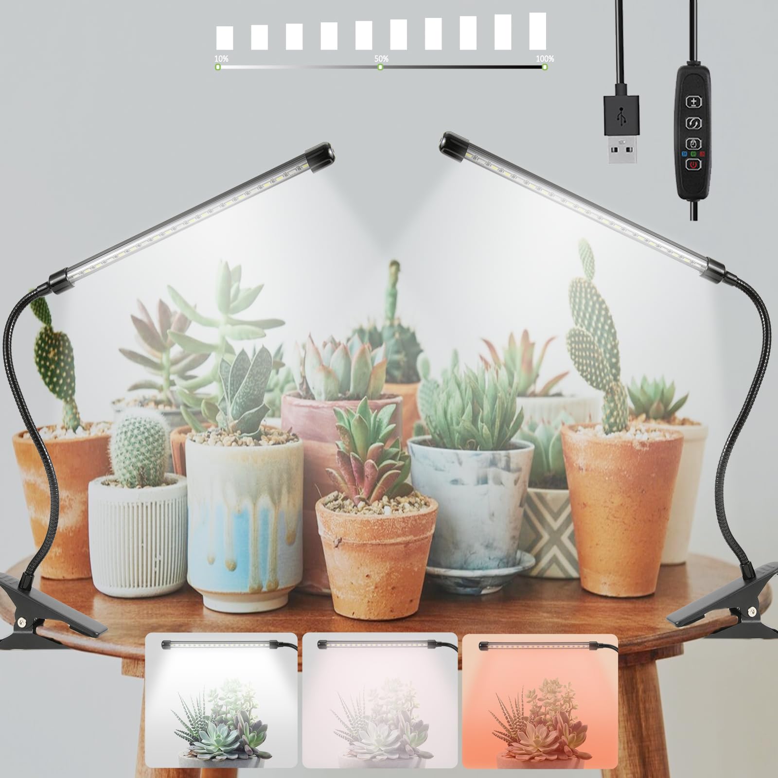 Amazon.com: Sunny Power Grow Lights for Indoor Plants, 6000K Full ...