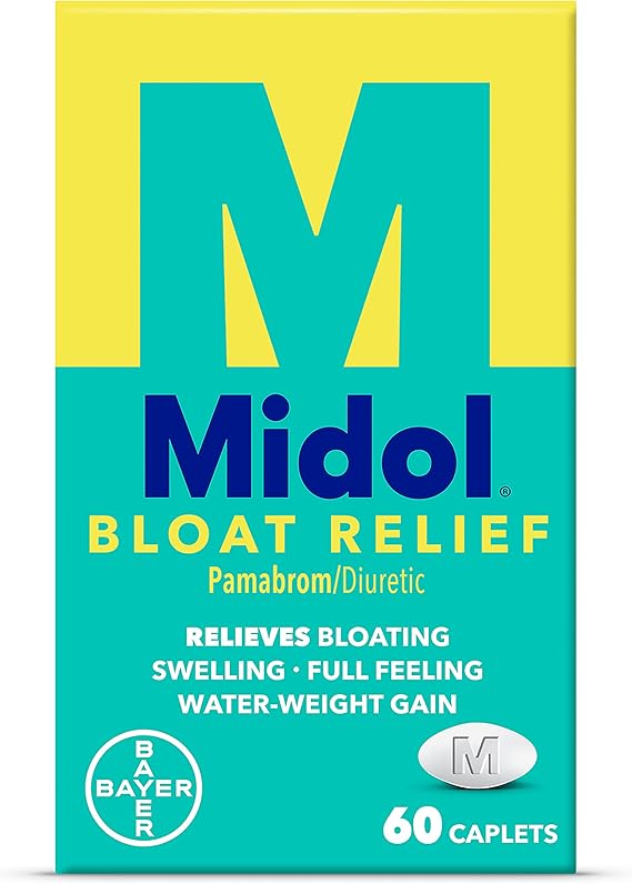 Amazon.com: Midol Bloat Relief Caplets with Pamabrom, Relieve Bloating ...
