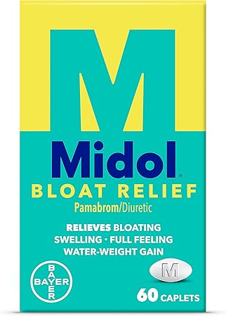 Amazon.com: Midol Bloat Relief Caplets with Pamabrom, Relieve Bloating ...
