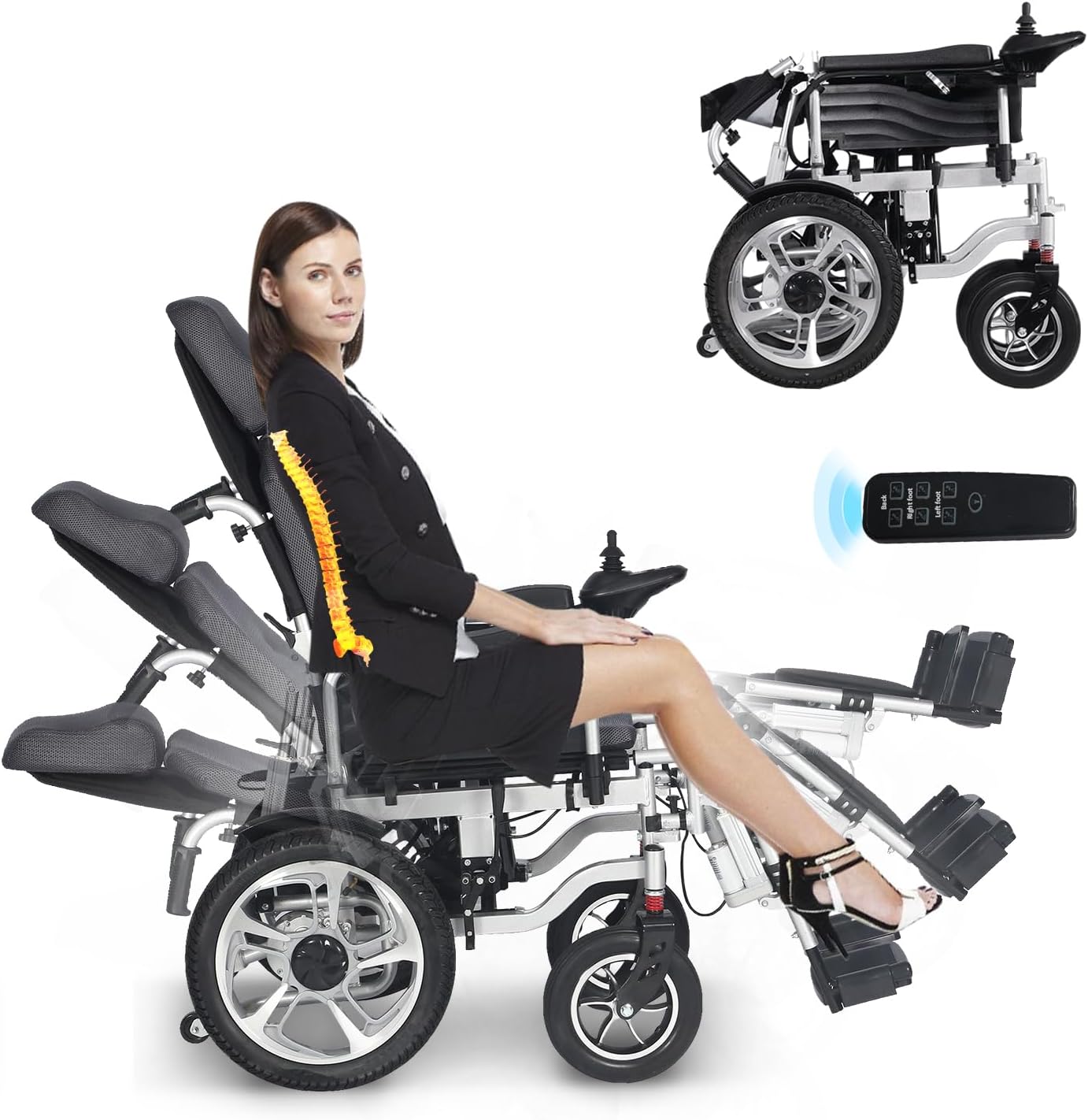 Amazon.com: Reclining Electric Wheelchair,Lightweight Reclining ...