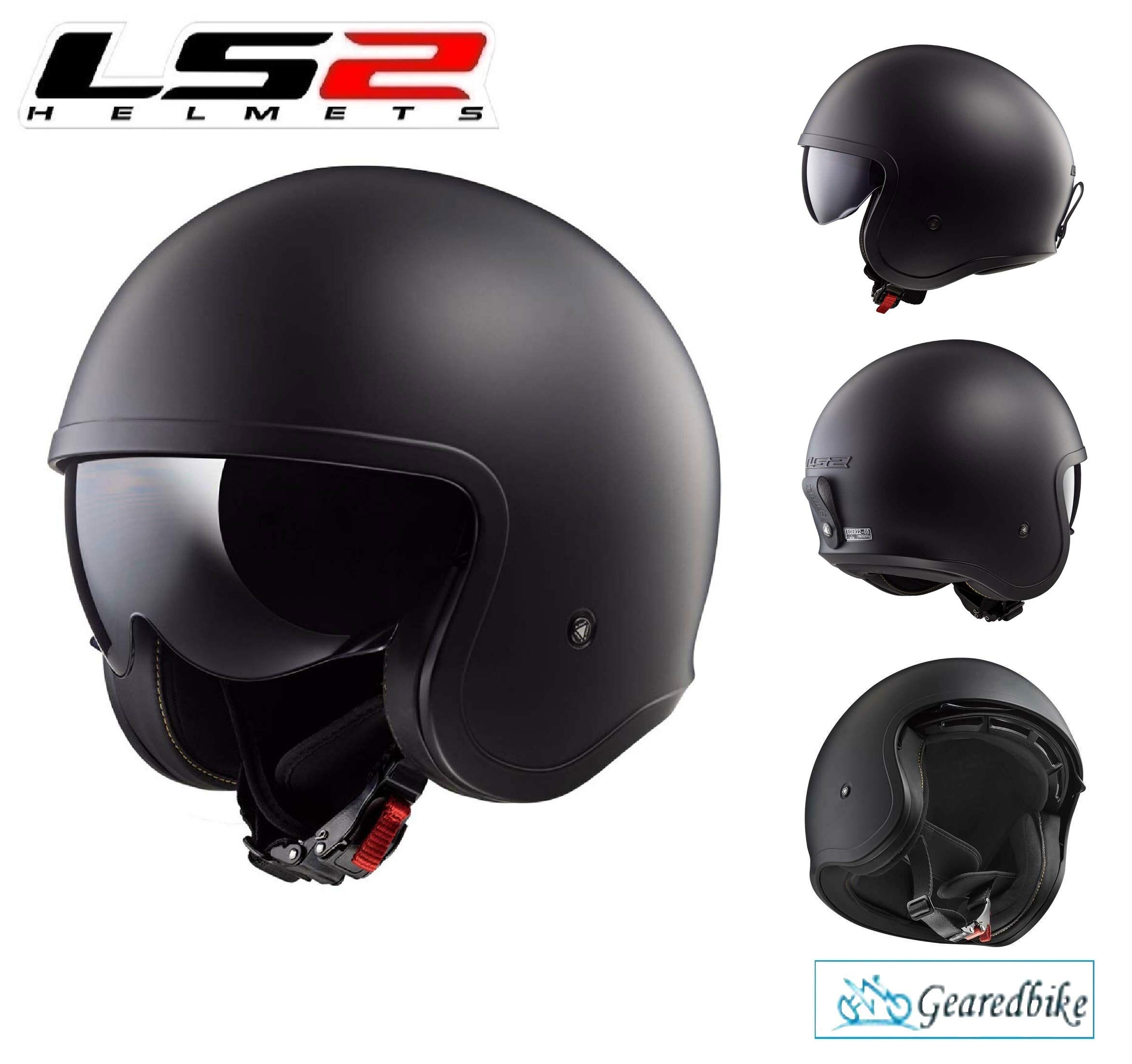Ls2 Of599 Spitfire Single Mono Matt Black Open Face Helmet | Desertcart ...