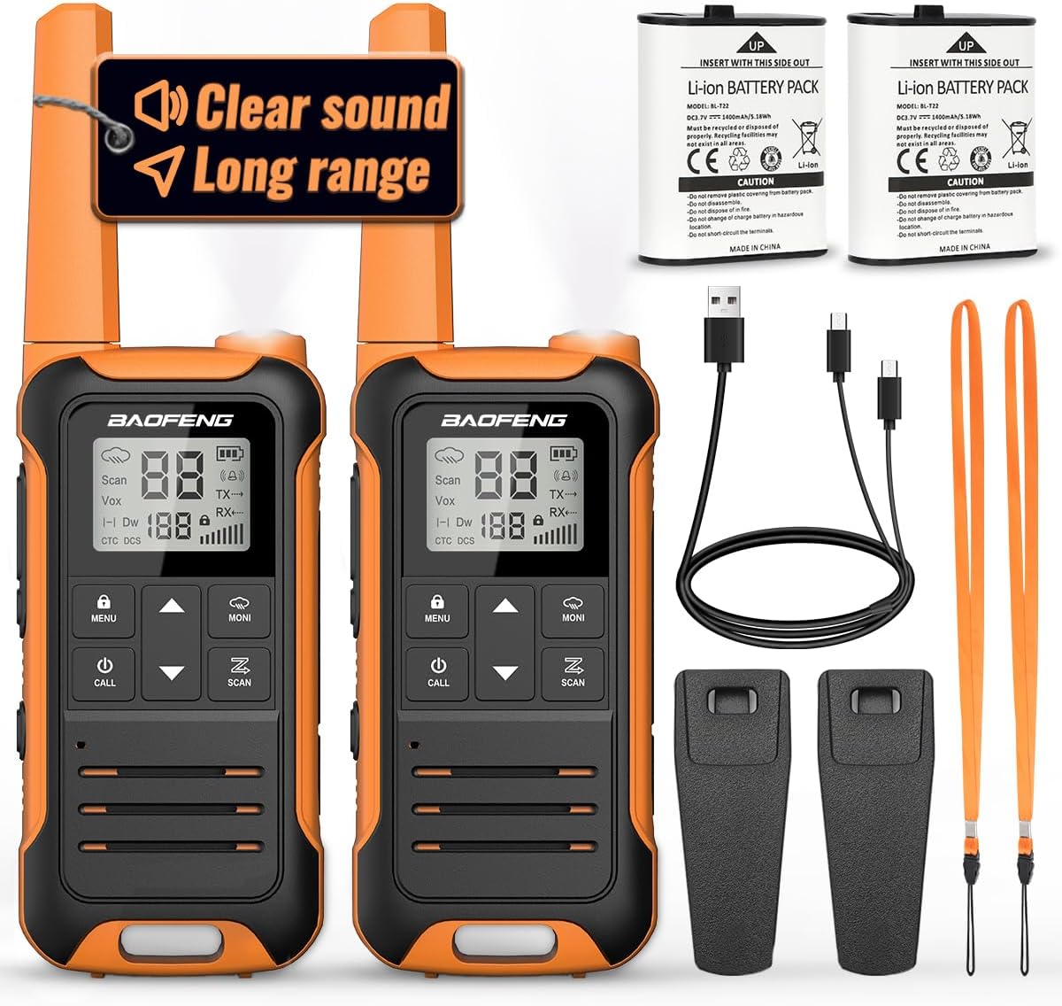 Amazon.com: Walkie talkies for Adults Long Range Baofeng Rechargeable ...