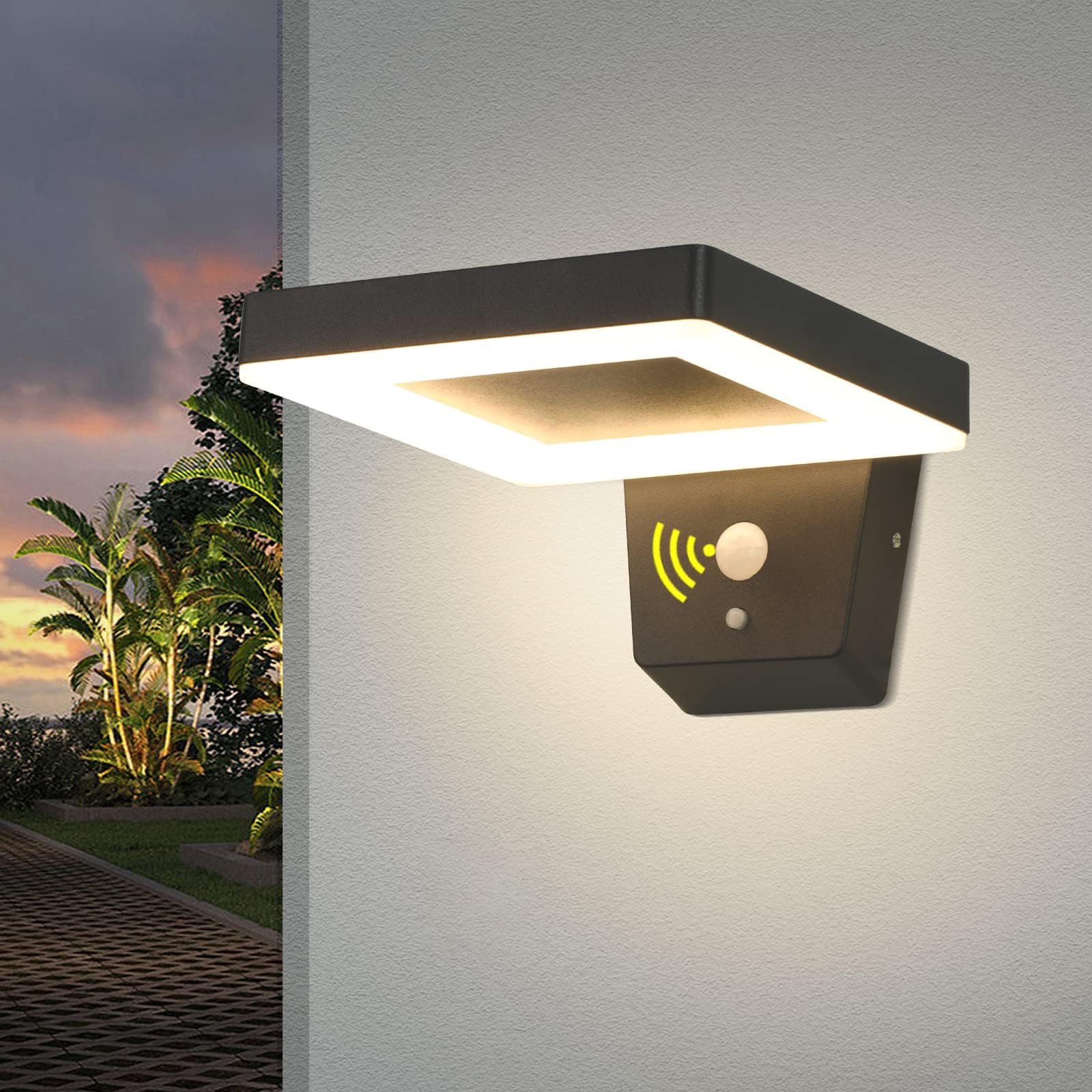 illumishin Solar Wall Light Outdoor with 3 Lighting Modes, Motion ...