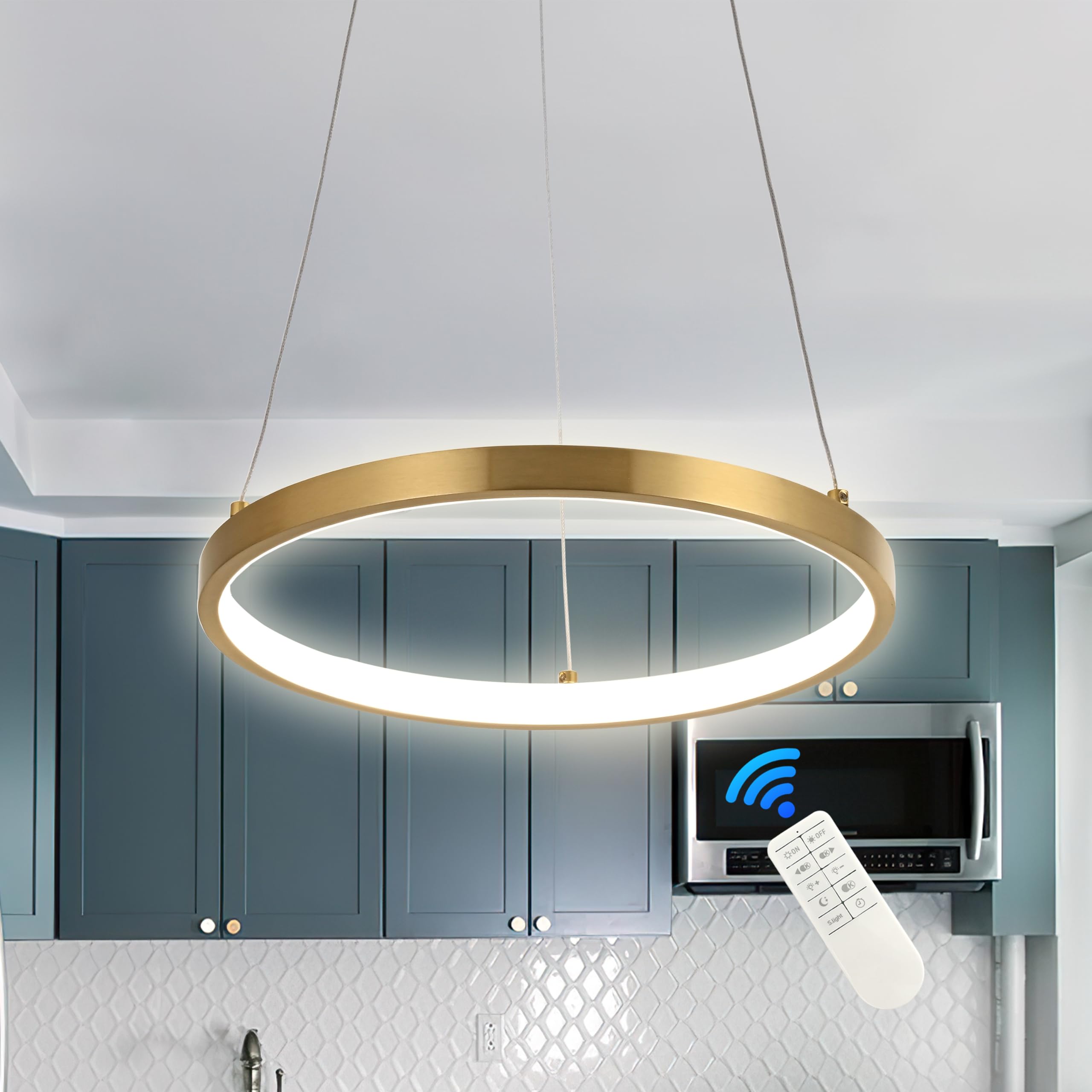 Mccokaige Gold Led Ring Chandelier 1 Ring Led Ring Light Modern Ring ...
