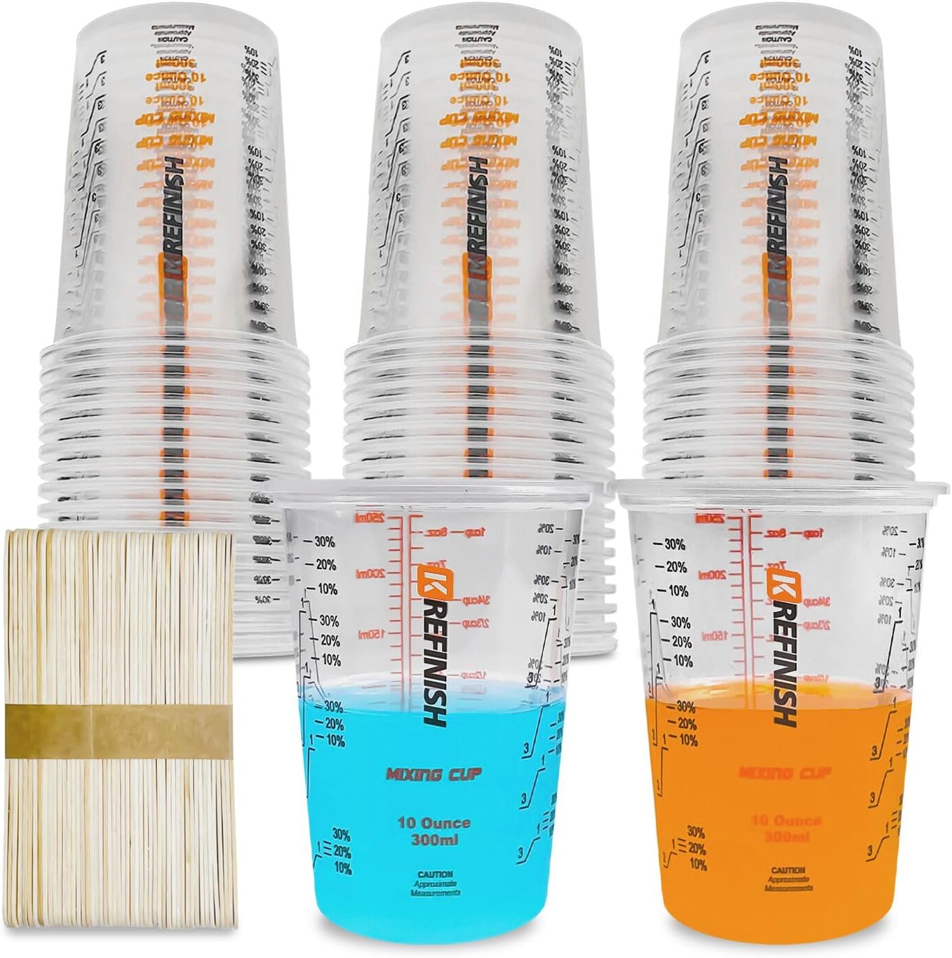 Amazon.com: KREFINISH 50Pack Plastic Measuring Cups, 8oz Disposable ...