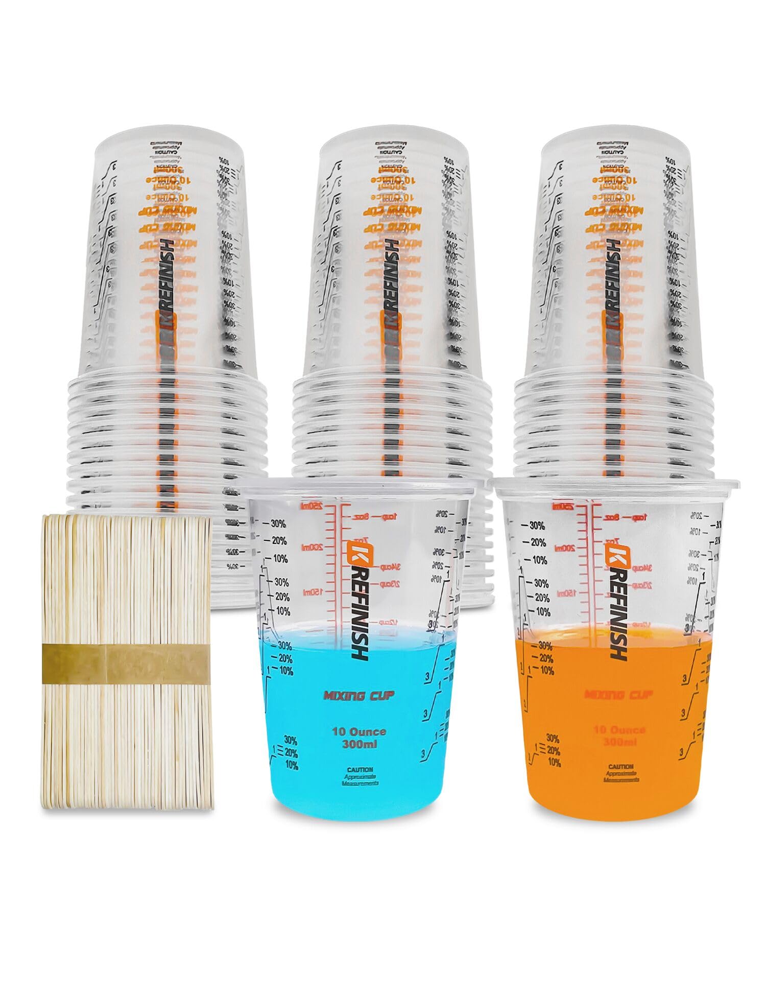 Amazon.com: KREFINISH 50Pack Plastic Measuring Cups, 8oz Disposable ...