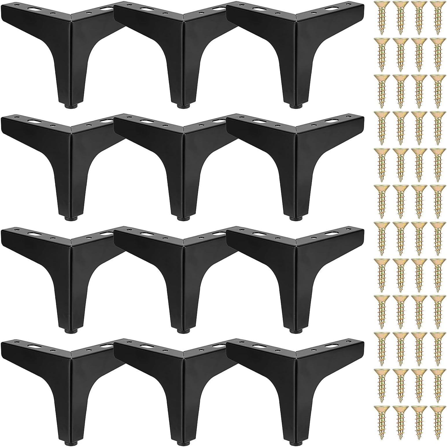 Amazon.com: 12 Pieces Metal Furniture Legs Modern Style Triangle ...