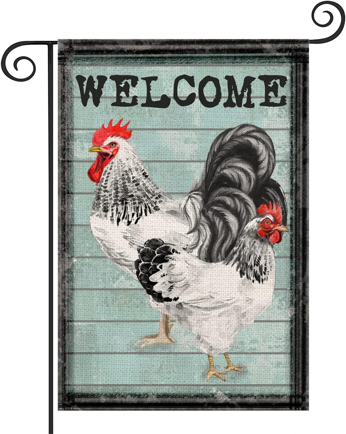 Amazon.com : MEHOTOP Chicken Welcome Flag Farmhouse Garden Flag 12x18 ...