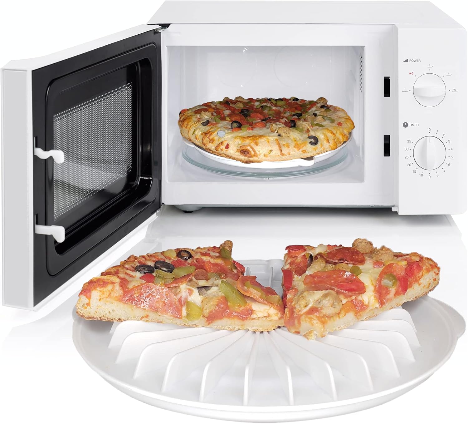 Kitchen Discovery Microwave Pizza Reheater Tray Reuseable Plate for ...
