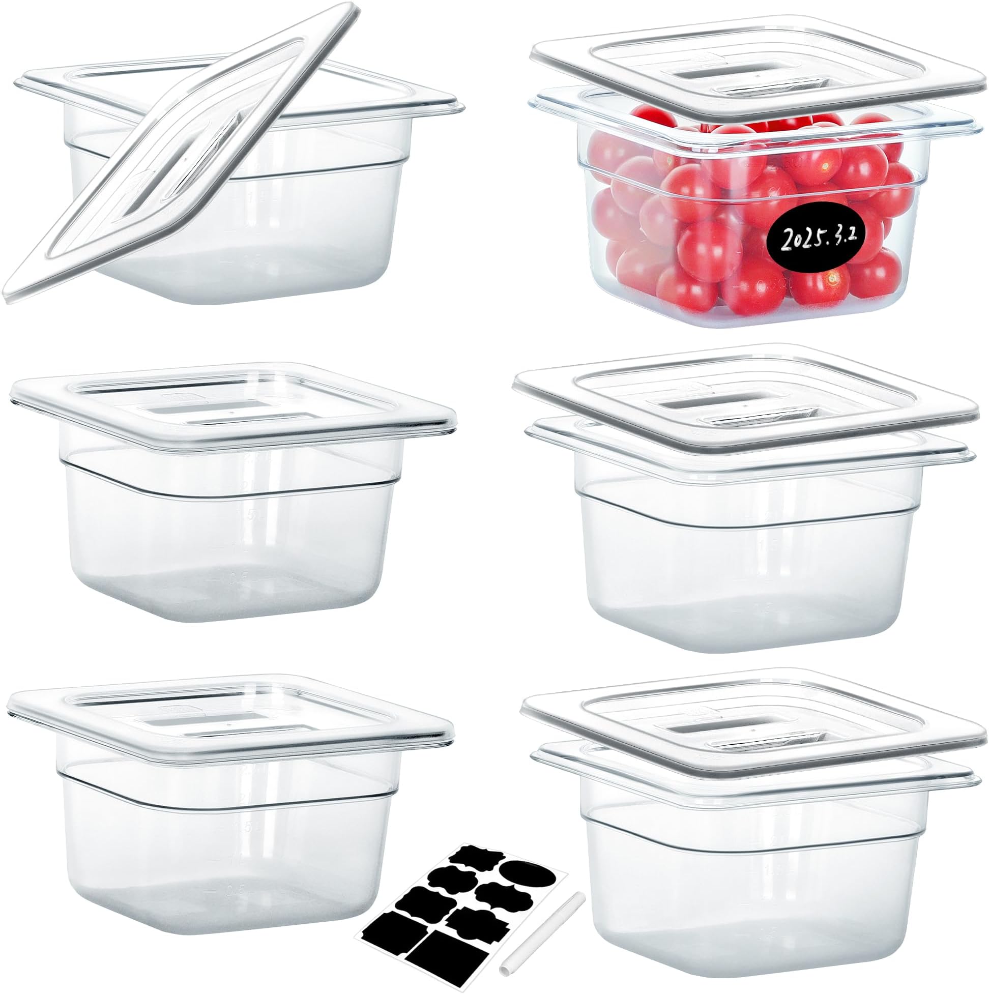 Amazon.com: Hyuetrsa 8 Packs Plastic Food Pan with Lids Clear Food ...