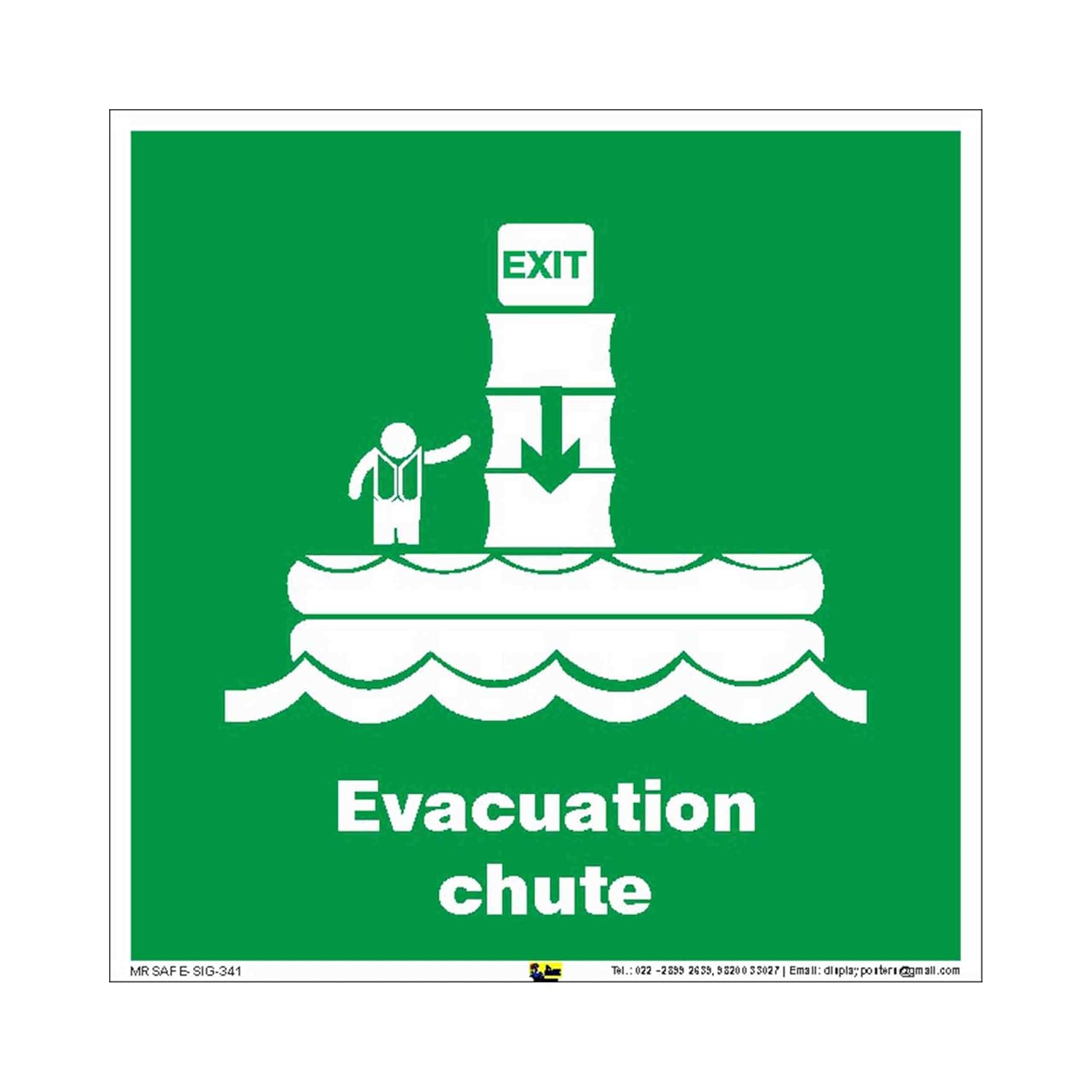 Mr. Safe - Evacuation Chute Sign PVC Sticker 8 inch X 8 inch : Amazon ...