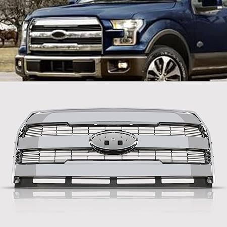 Amazon.com: HECASA Front Chrome Grille Compatible with 2015-2017 Ford F ...